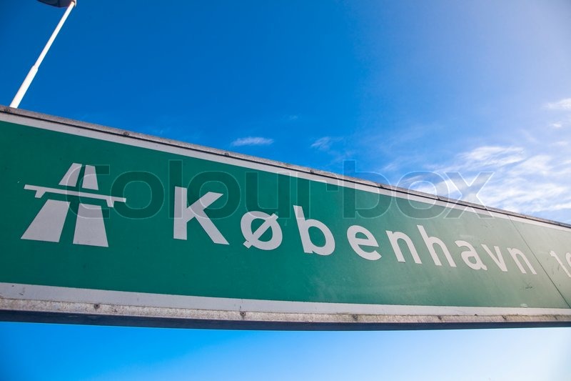 Highway sign in Copenhagen, Denmark | Stock image | Colourbox