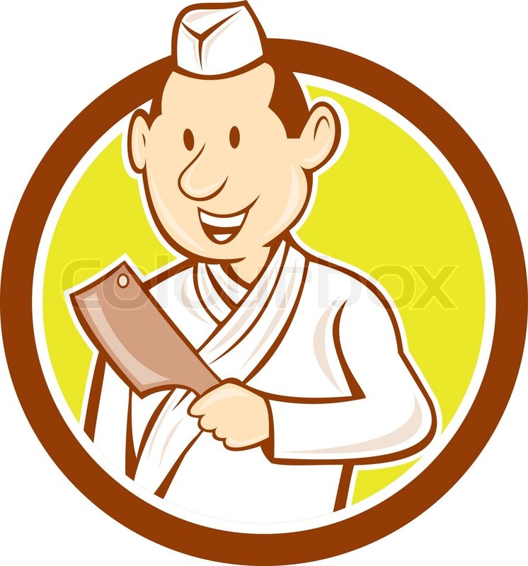 Illustration of a Japanese chef cook ... | Stock vector | Colourbox