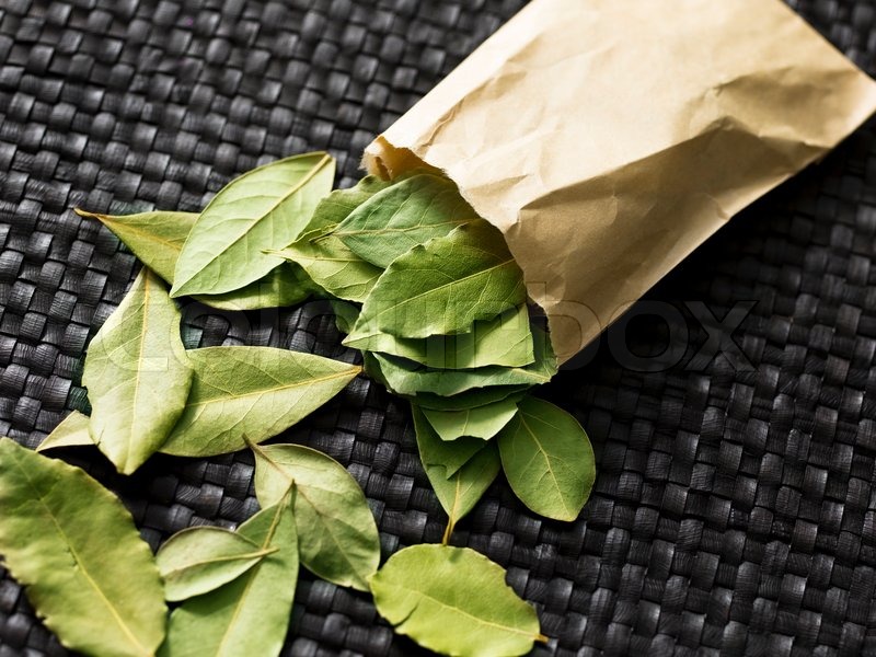 Bay leaves in a paper bag | Stock image | Colourbox