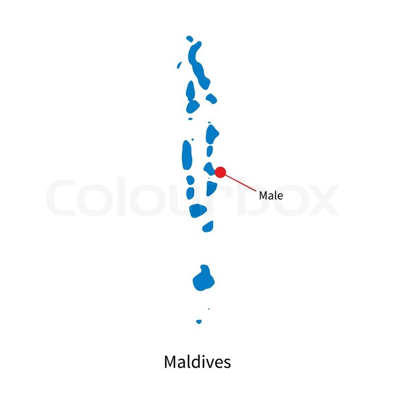 Detailed vector map of Maldives and ... | Stock vector | Colourbox