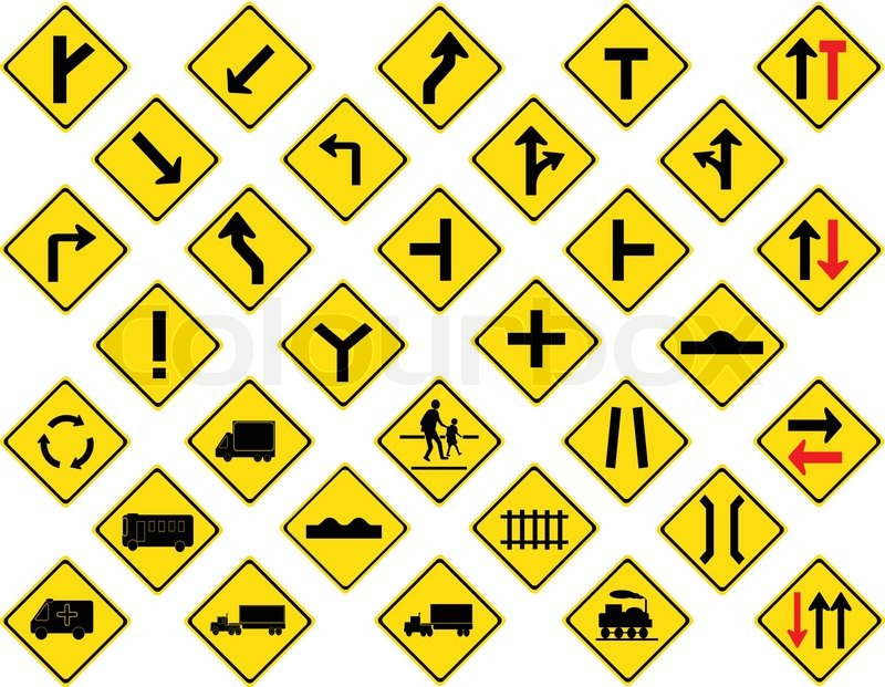 Yellow Driving Signs