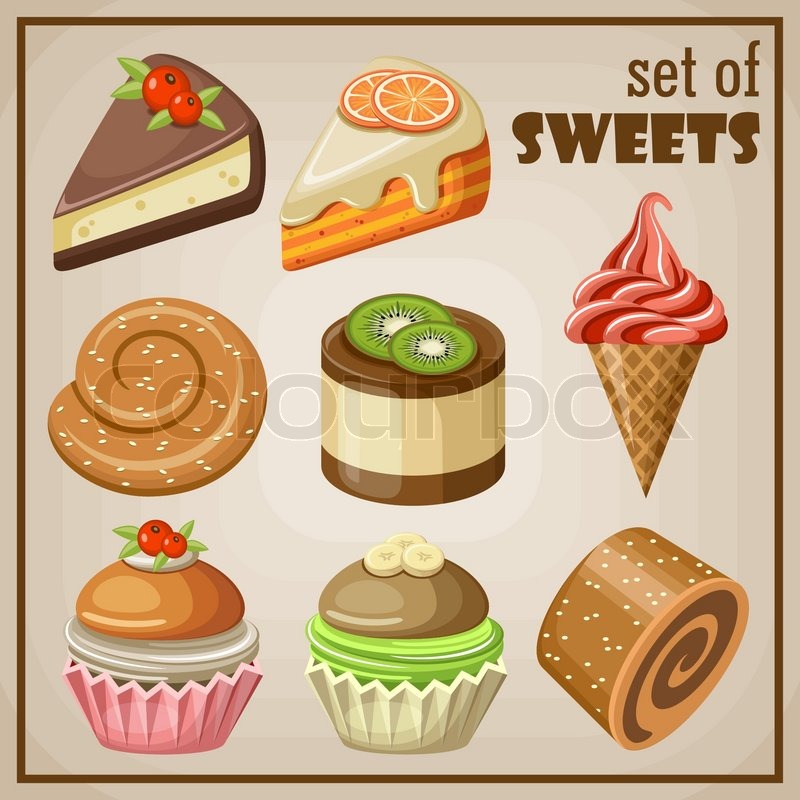 Set of sweets.Vector illustration | Stock vector | Colourbox