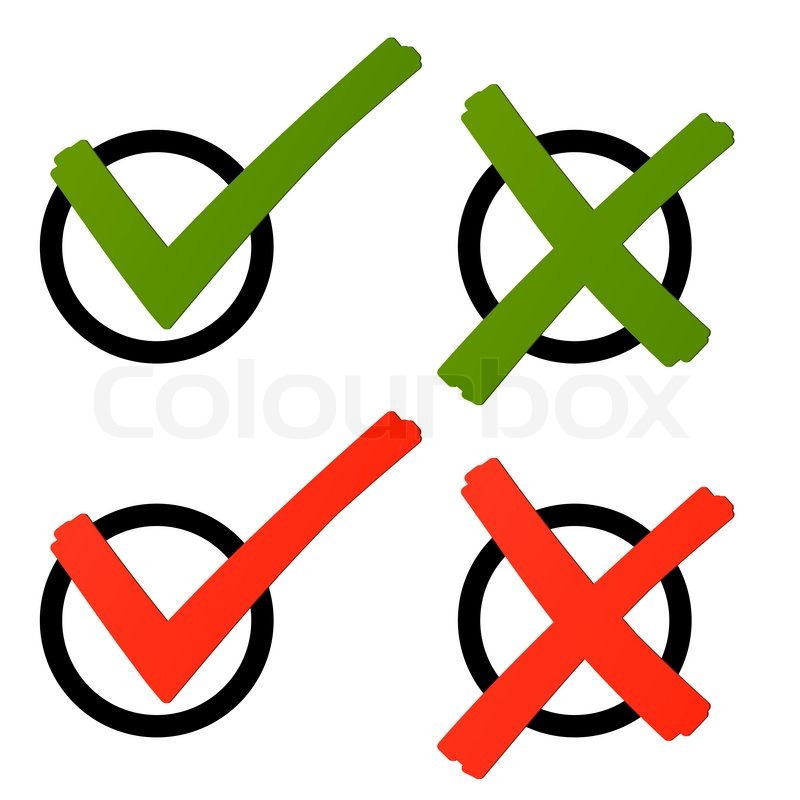 Wahl - Kreuz und Haken grün / rot | Stock-Vektor | Colourbox