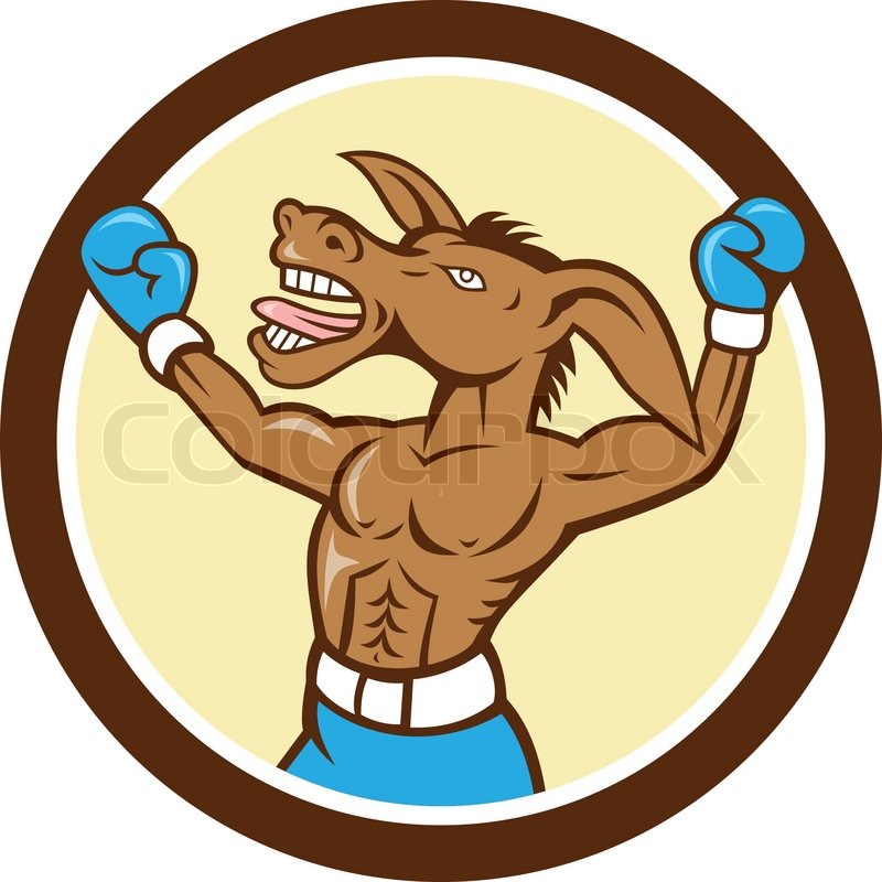Illustration of a donkey mascot boxer ... | Stock vector | Colourbox