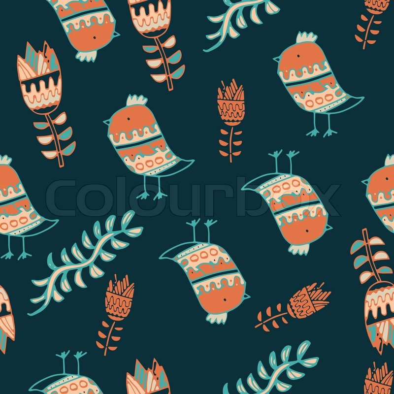 Cute colorful floral seamless pattern ... | Stock vector | Colourbox