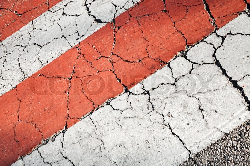 Pedestrian crossing road marking, red ... | Stock image | Colourbox