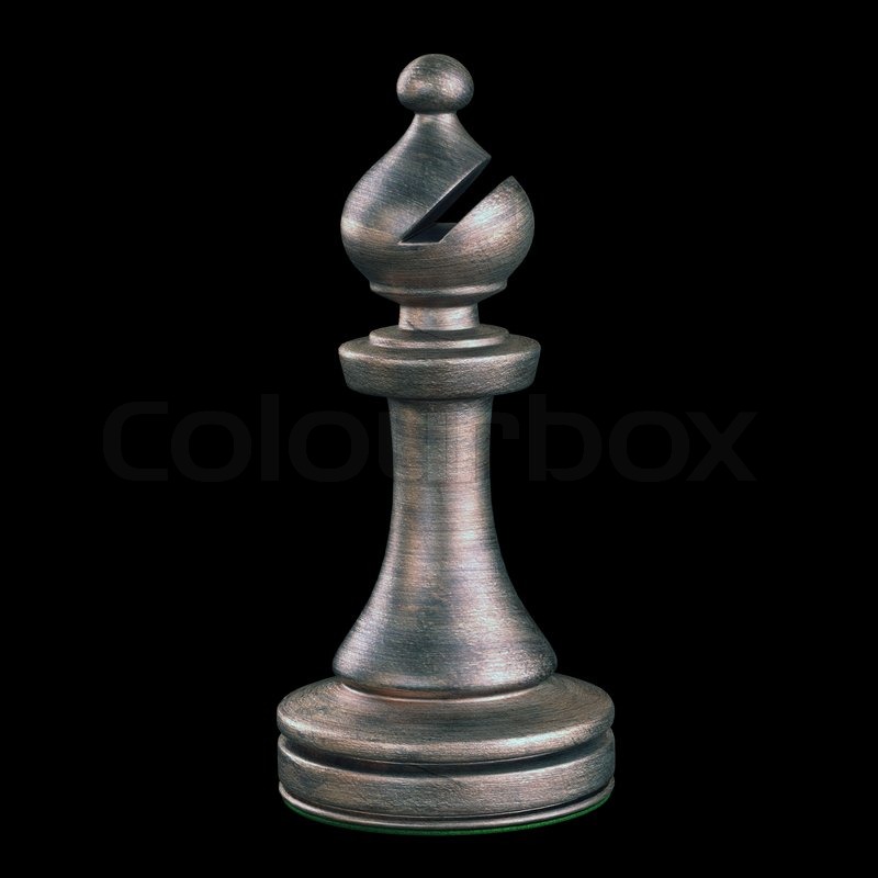 Metal chess piece isolated. Clipping ... | Stock image | Colourbox