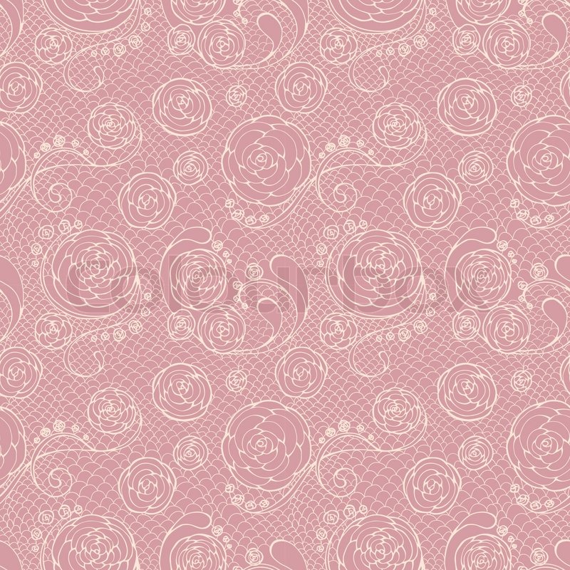 Brown lace seamless floral pattern, ... | Stock vector | Colourbox