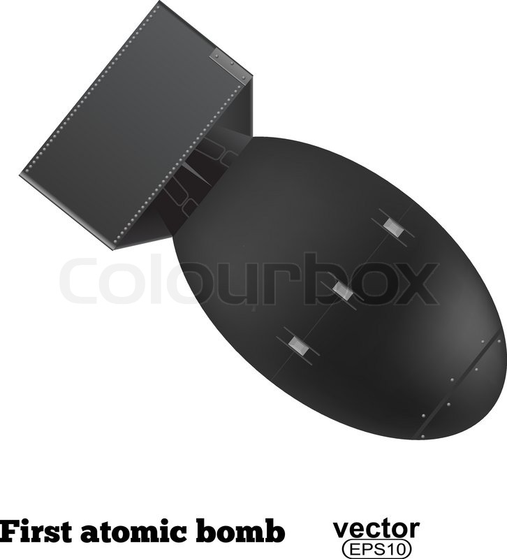 The atomic bomb isolated on a white ... | Stock vector | Colourbox