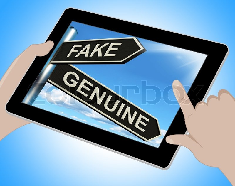 Fake Genuine Tablet Showing Imitation ... | Stock image | Colourbox