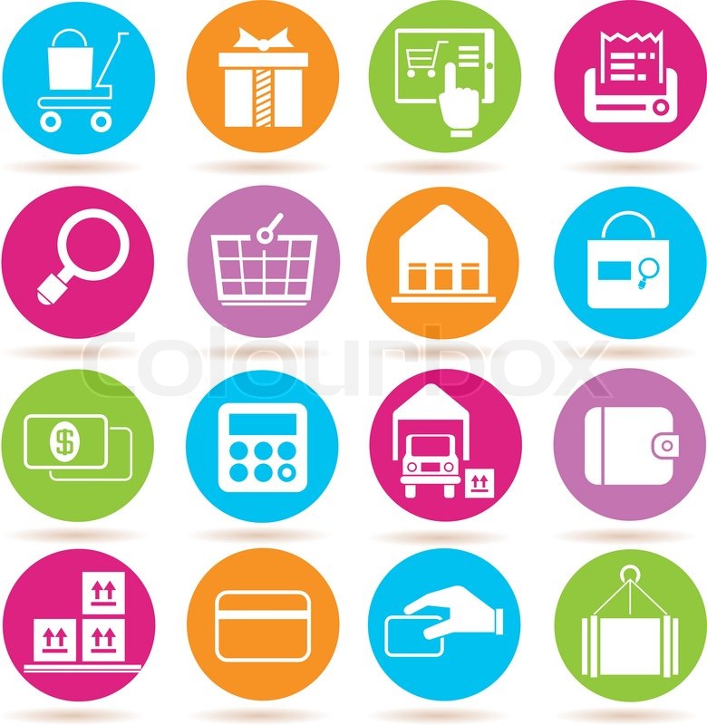 Shopping icons | Stock-Vektor | Colourbox