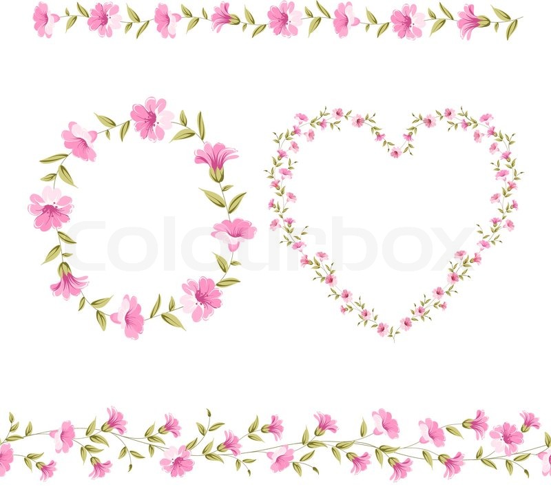Set of cute flowers frames perfect for ... | Stock vector | Colourbox
