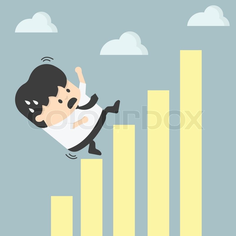 Businessman falling down graphic ... | Stock vector | Colourbox