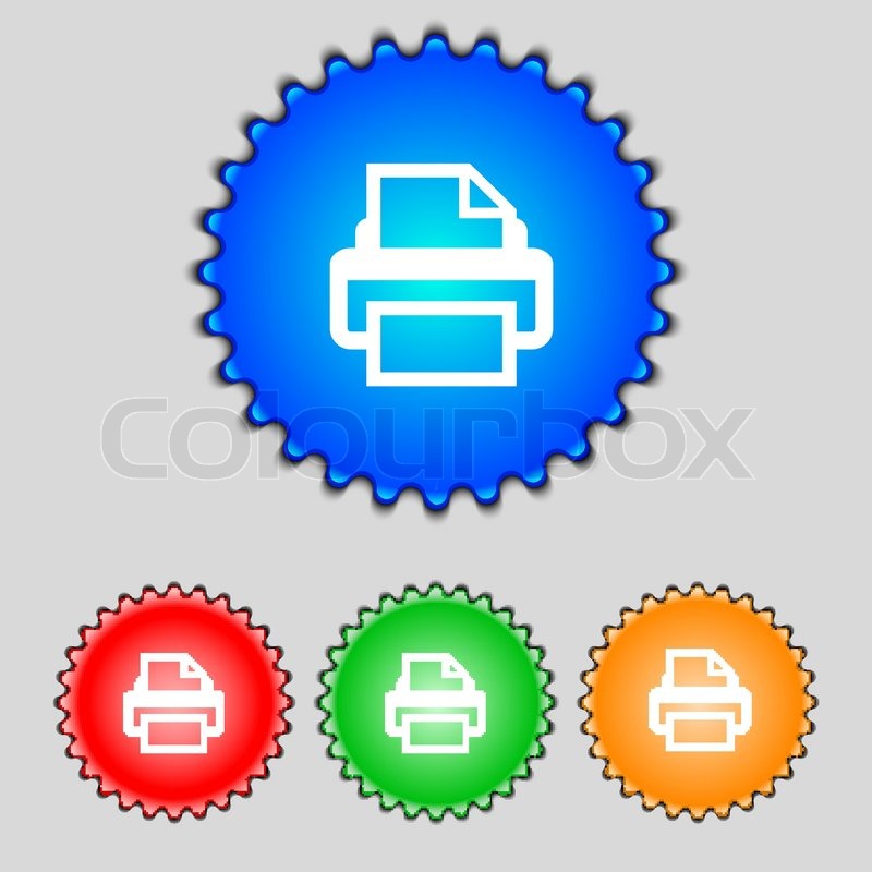 Print sign icon. Printing symbol. Set ... | Stock vector | Colourbox