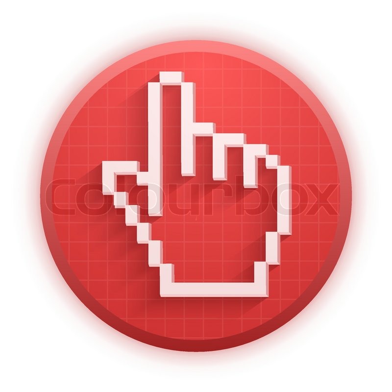 Pixel cursor round icons mouse click ... | Stock vector | Colourbox