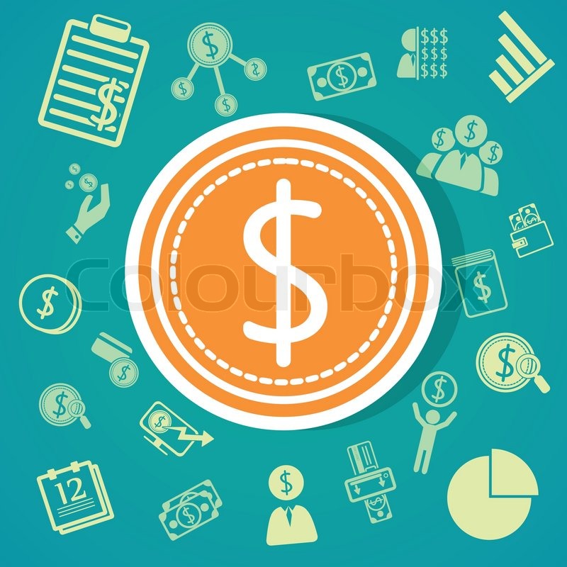 Finance icons background | Stock vector | Colourbox