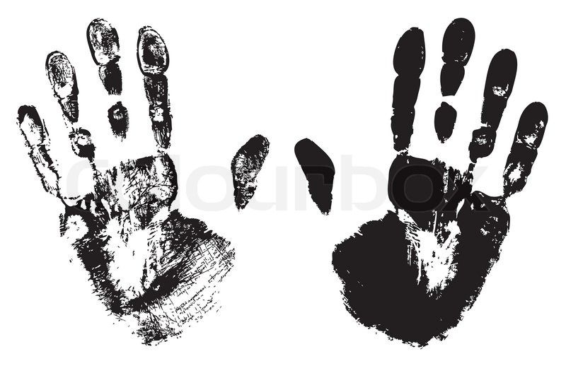 Two Black Art Hand Prints, vector ... | Stock vector | Colourbox