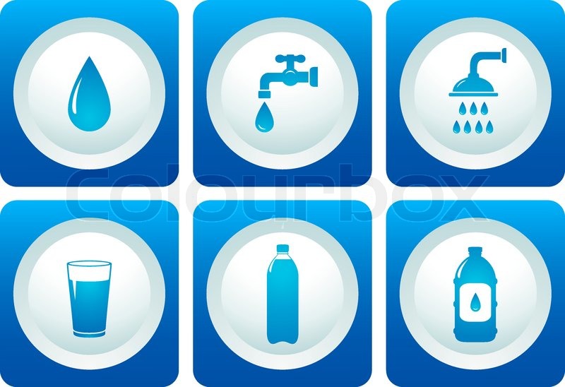 Blue water and plumbing service icon ... | Stock vector | Colourbox