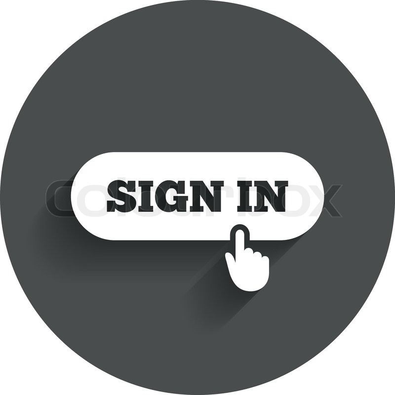 Sign in with hand pointer sign icon. ... | Stock vector | Colourbox