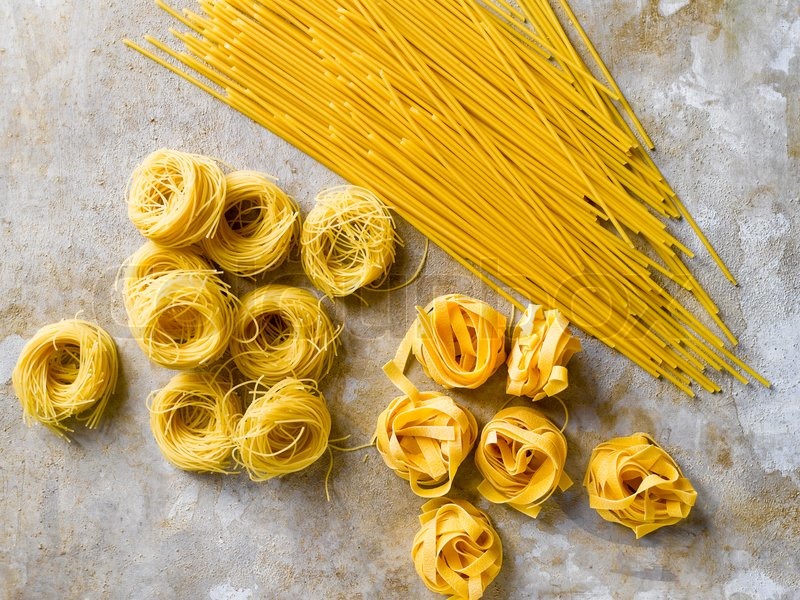 Selection of dry pasta | Stock Photo | Colourbox