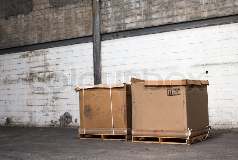 Cardboard boxes in a store warehouse of ... | Stock image | Colourbox