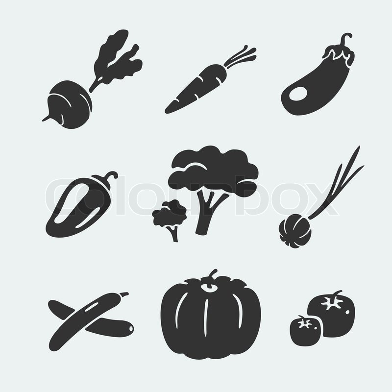Set of symbols vegetables eps 8 file ... | Stock vector | Colourbox