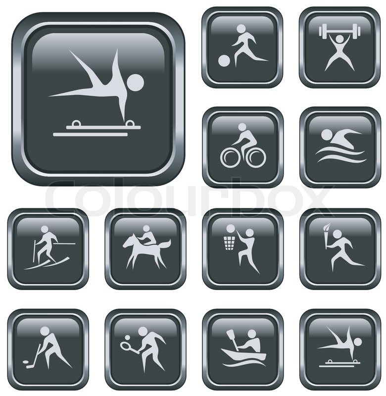 Sport button set | Stock vector | Colourbox