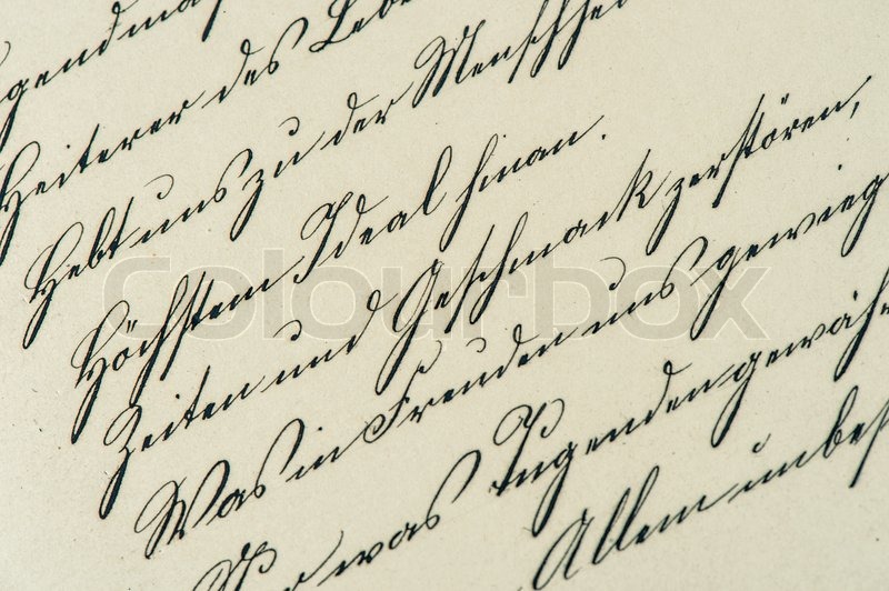 Vintage handwriting. antique ... | Stock image | Colourbox