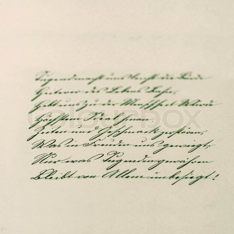 Vintage handwriting. antique ... | Stock image | Colourbox