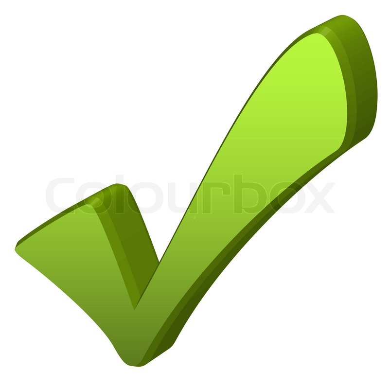 Green check mark in 3D | Stock vector | Colourbox