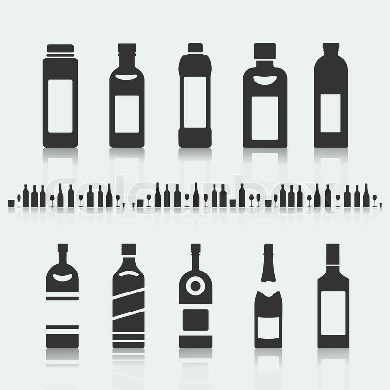 Set of symbols bottle alcohol eps 8 | Stock vector | Colourbox