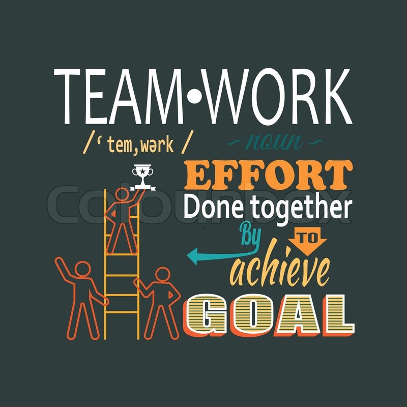 Teamwork business concept lettering | Stock vector | Colourbox