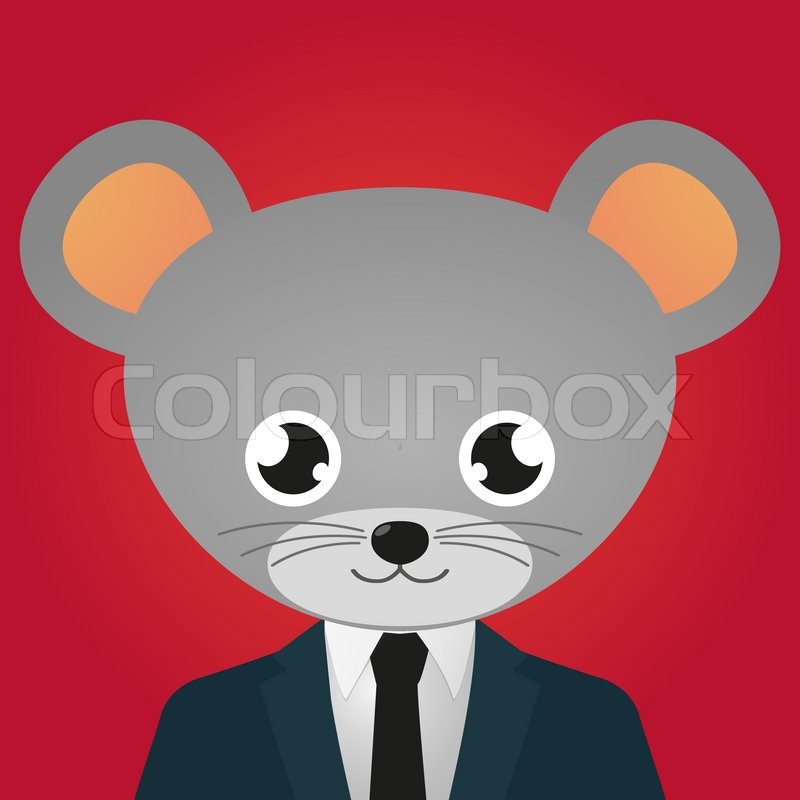 Illustration of a cartoon mouse avatar | Stock vector | Colourbox