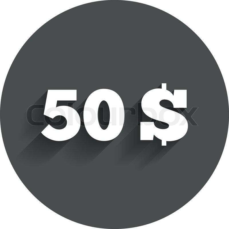 50 Dollars sign icon. USD currency ... | Stock vector | Colourbox