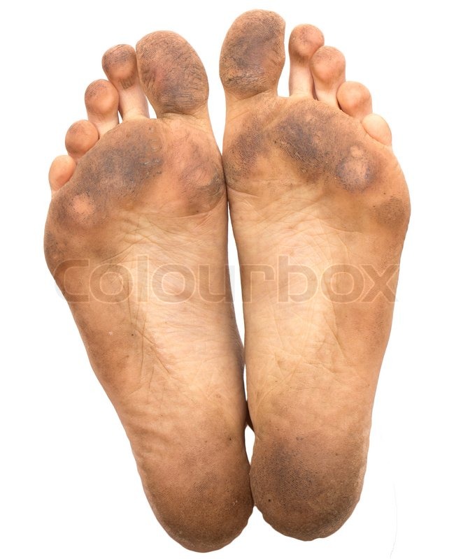 Dirty foot on a white background | Stock image | Colourbox