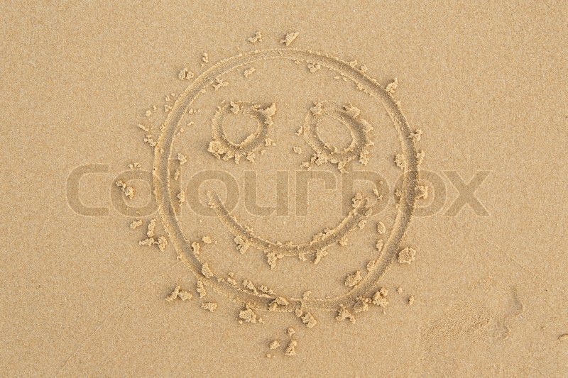 Smiley sand smile summer beach | Stock image | Colourbox