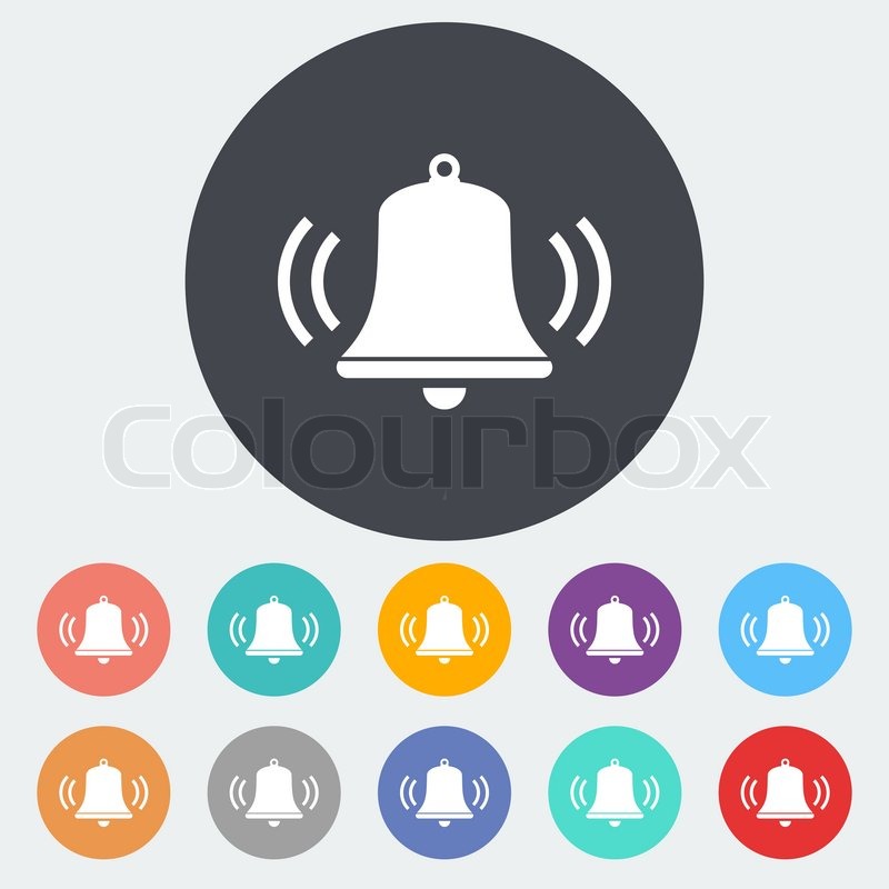 Bell. Single flat icon on the circle. ... | Stock vector | Colourbox