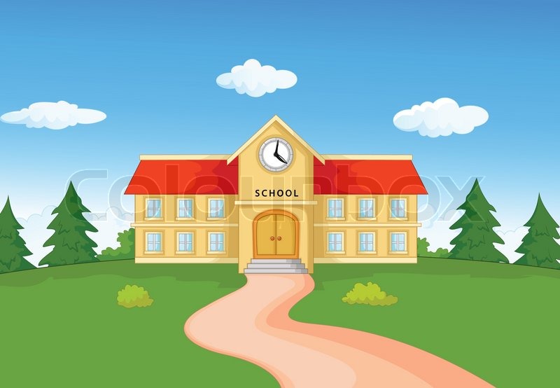 Vector illustration of Cartoon School ... | Stock vector | Colourbox