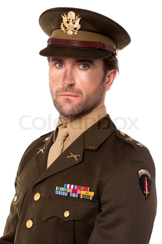 Serious USA army man isolated against ... | Stock image | Colourbox