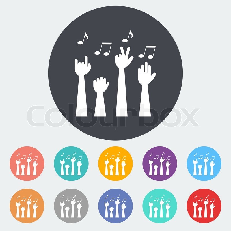 Concert. Single flat icon on the ... | Stock vector | Colourbox