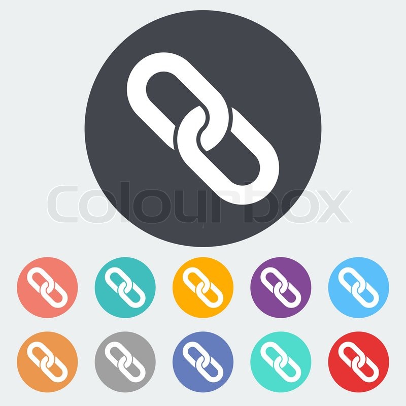 Link. Single flat icon on the circle. ... | Stock vector | Colourbox
