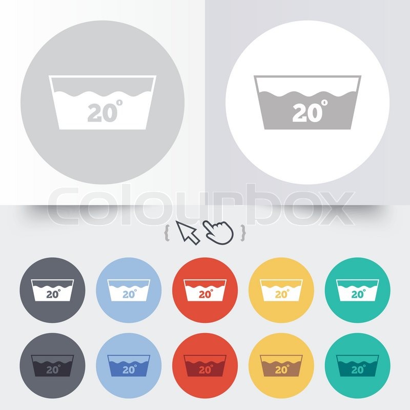 Wash icon. Machine washable at 20 ... | Stock vector | Colourbox