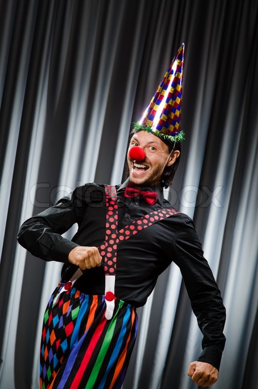 Funny clown in humorous concept ... | Stock image | Colourbox