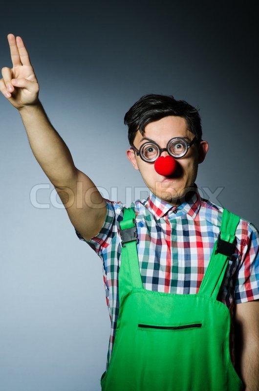 Funny clown saluting like Nazi | Stock image | Colourbox