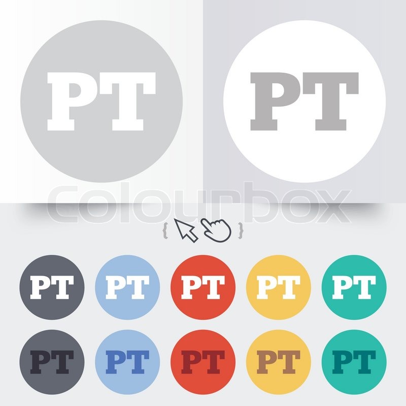 Portuguese language sign icon. PT ... | Stock vector | Colourbox