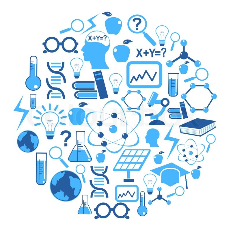 The collection of science icons in ... | Stock vector | Colourbox