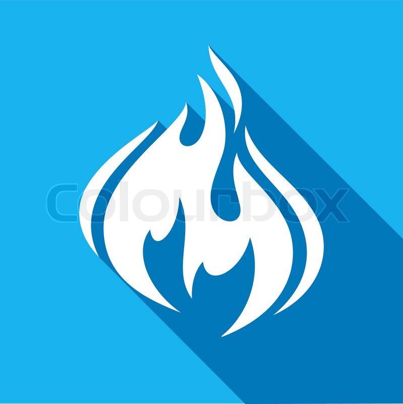 Fire flames, set icons with shadow on ... | Stock vector | Colourbox