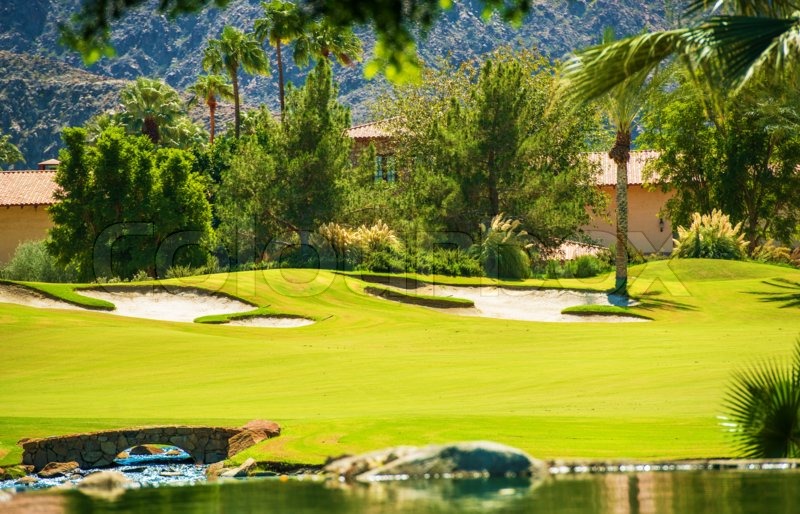 California Golf Course Closeup. Green ... | Stock image | Colourbox
