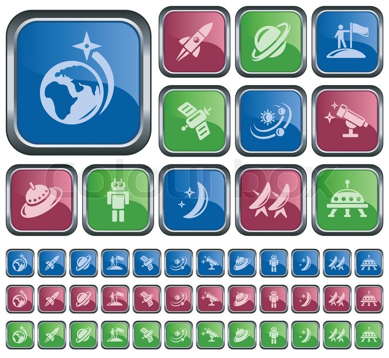 Space button set | Stock vector | Colourbox