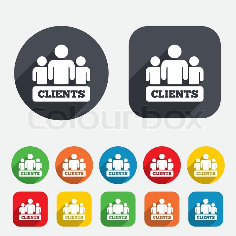 Clients sign icon. Group of people ... | Stock vector | Colourbox